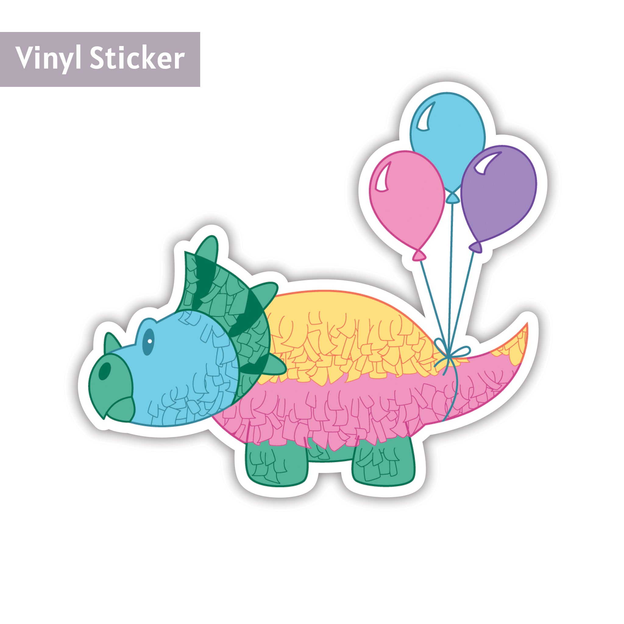 Triceratops Pinata | Vinyl Sticker | Endi Studios